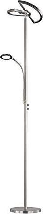 Trio Leuchten LED Stehleuchte Split 424910207, Metall Nickel matt, inkl. 20 watts + 3,5 watts LED, Dimmbar, Lichtfarbe einstellbar