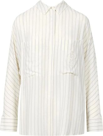 Semicouture Femme, Blouses et Chemises, Blanc, Taille: 44 FR Semicouture Chemises White+Grey