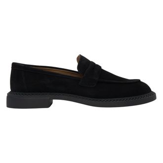 Estro & Luminara Schwarze Penny Loafers f&uuml;r Damen aus echtem italienischem Velours - - Shoes - Damen - Schwarzk - 39 EU