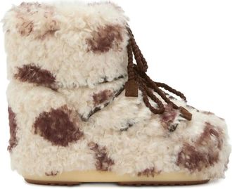 Moon Boot Femme, Chaussures, Beige, Taille: 39 EU Icon Low Cow Print Curly Bottes