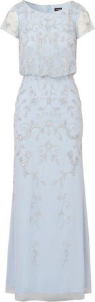 Adrianna Papell Abendkleid Beaded Blouson Long Dress Ein rundum mit Perlen besticktes Kleid