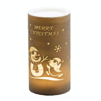 Konstsmide LED Laterne Schneemann, wassergef&uuml;llt, Zylinderform, 5h Timer, warm wei&szlig;e Diode, batteriebetrieben, Innen - 4355-200