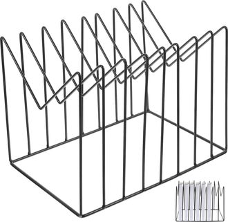 BESTONZON jojofuny Album Rekordhalter Aus Eisen Plattenst&auml;nder F&uuml;r Schreibtisch B&uuml;rozubeh&ouml;r Mit Vertikalen F&auml;chern Zeitschriftenregal F&uuml;r B&uuml;ro Zuhause Desktop O