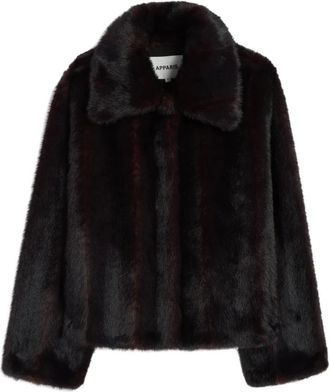 Apparis Manteau Elis en vison ras&eacute; - Femme - Vestes - Noir - Taille: 38 FR