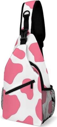 Generic Sacoche Homme Bandouliere Joli imprim&eacute; vache Roses Durable Sac Bandouli&egrave;re Mode Crossbody Bag pour Homme Femme Randonn&eacute;e