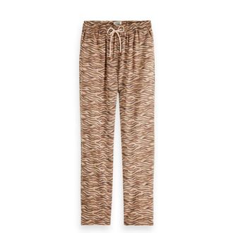 Scotch & Soda Mid Rise Elastische Straight Hose - - Trousers - Damen - Braun - XS