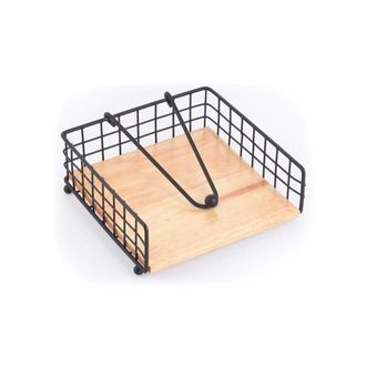 MSV Servietten Halter Kaffee Tasse Servietten Halter Tisch Servietten Halter für Tisch Esszimmer Wohnzimmer Haus Dekoration Schwarz matt Bambus