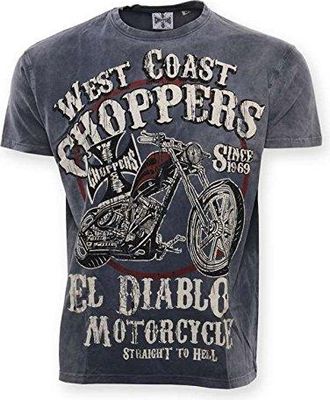 West Coast Choppers WCC T-Shirt El Diablo Blue-XXXL