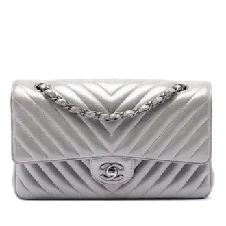 Chanel Sac bandouli&egrave;re vintage double rabat Pre-owned - Femme - Pre-owned - Gris - Taille: ONE Size
