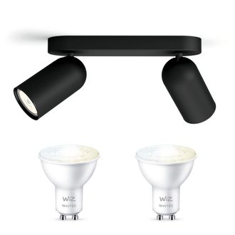 Philips myLiving Pongee Aufbaustrahler - Schwarz - 2 flammige Spots - Spots Oberfl&auml;che inkl. WiZ GU10 - Warmwei&szlig; bis kaltwei&szlig;es Licht - Bluetooth