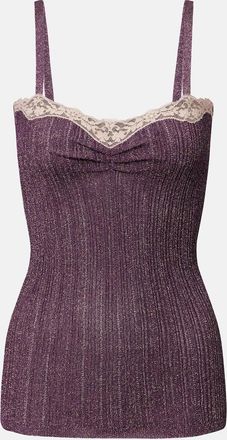 Valentino Top en lam&eacute; et dentelle