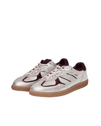 Alohas Womens Low-Top Sneakers Tb.490 Silver-Burgundy Grain Shimmer Upper Silver/burgundy