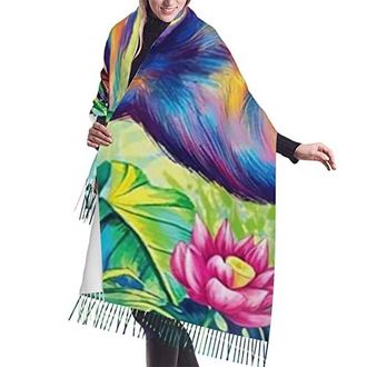 Generic Confortable Écharpe Paresseux avec lotus en paix sous les arbres tropicaux Châle Mode Shawl pour Noël Homme Femmes 68X196cm