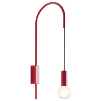 Zafferano Zafferano - Applique Filo, orientable &agrave; 200, m&eacute;tal peint, ampoule E27 max 60W incluse, H 61cm - Rouge