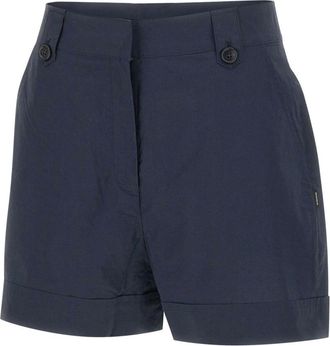 Woolrich Femme, Shorts, Bleu, Taille: W27 Shorts en popeline de coton taille haute