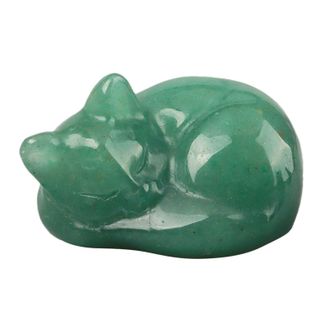 Generic Kristalle Katzenfiguren Glückliche Süße Katzenstatue, Natürliche Kristall Schlafende Katze Schnitzerei 1,5 Zoll 38mm Jade Hause Auto Kleine Ornamente,