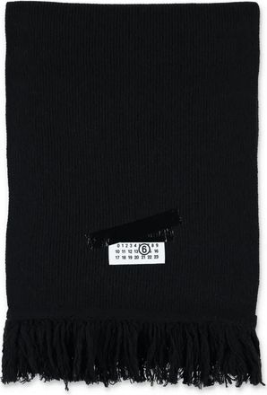 Maison Margiela T&uuml;cher & Schals - Taped Label Wool Blend Scarf - Gr. unisize - in Schwarz - f&uuml;r Damen