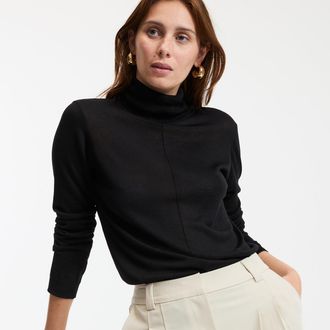 La Redoute Collections Pull Col Roul&eacute; En Fine Maille