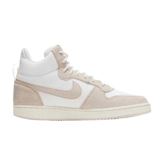 Nike Court Borough Premium Sneaker f&uuml;r Damen, Leder, Kn&ouml;chelhoch (Wei&szlig;/Beige)