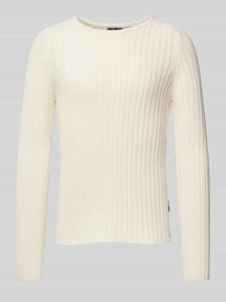 Review Strickpullover mit geripptem Rundhalsausschnitt