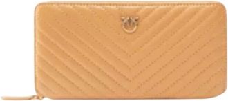 Pinko Pinko, Femme, Accessoires, Beige, Taille: ONE Size Ryder Zip Around Wallet