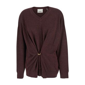 Isabel Marant V-Ausschnitt-Pullover mit Ringdetail - - Knitwear - Damen - Rot - S