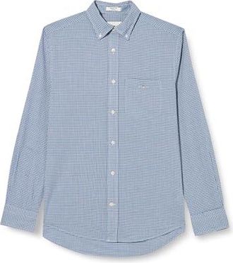 GANT Reg Poplin Micro Vichy T-Shirt Chemise, College Blue, XXL Hommes