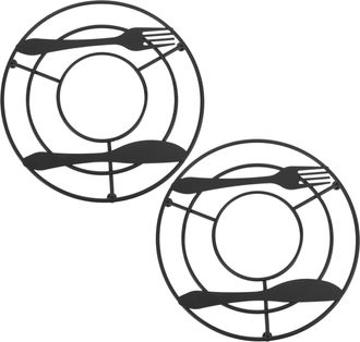 Valiclud 2 Stück Kreative Tischsets Aus Eisen Hitzebeständig Und rutschfest Retro Stil Für Speise- Und Kaffeetisch Mit Ausgehöhltem Design Und Präziser Verarbe