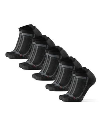 Danish Endurance Chaussettes Courtes de Running Longue Distance, Respirantes & Anti-Ampoules, Homme Femme, 5 Paires, Noir/Gris, 39-42
