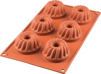 Silikomart Silikomart 193193 Backform Gugelhupf - 6er Form, 30 x 17 x 3,5 cm, Braun