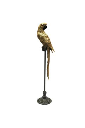 Ambia Home Dekovogel, Schwarz, Gold, Metall, Kunststoff, Uni, Vogel, 15x65x13 cm, Kunsthandwerk, zum Stellen, handgemacht, handgemalt, Dekoration, Skulpturen & D