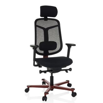 hjh OFFICE Ergonomischer B&uuml;rostuhl Bicolore HIGH Drehstuhl mit Verstellbarer Lordosenst&uuml;tze, Sitz neigbar und tiefenverstellbar, Schwarz/Rot