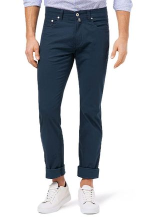 Pierre Cardin Herren Lyon Tapered 5-Pocket Hose Sommergabardine, leicht Navy