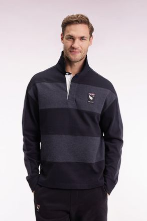 Eden Park Maillot &Agrave; Manches Longues Ray&eacute; Nouvelle Z&eacute;lande En Jersey De Coton &Eacute;pais Gris