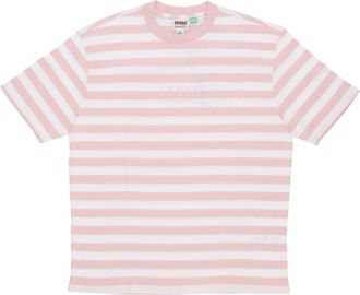 Guess Einfaches Streifen-Tee Blush Baumwolle T-Shirt - - Tops - Herren - Rosa - XL