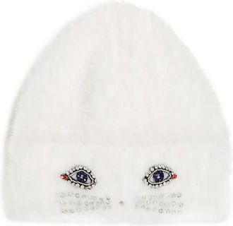 Karl Lagerfeld bonnet en maille texturée - Blanc
