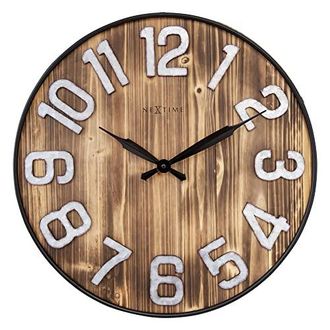 NeXtime 3277BR Wanduhr, Holz, Braun, 50 cm