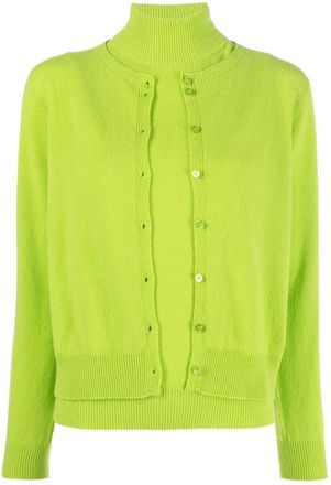 VANISÉ ensemble haut-cardigan boutonné en maille - Vert