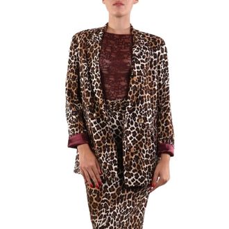 Elisabetta Franchi Doppelreihige Animalier-Jacke - - Jackets - Damen - Mehrfarbig - L