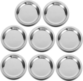 Cabilock 8stücke Teiliges Edelstahl Flaschenuntersetzer Weinfalsche Pad rutschfest Hitzebeständig Für Tee Tassen Küche Wohnzimmer Bar