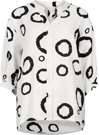Apricot Abstract Circles Oversized Blouse