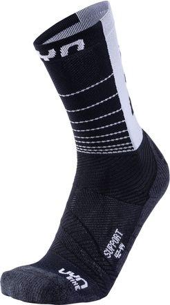 UYN Herren Cycling Support Socke, Black/White, 35/38