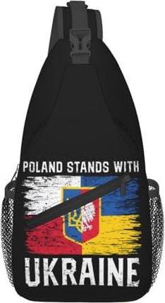 Generic Pologne Drapeau Polonais Ukrainien Sac Poitrine L&eacute;ger Sacs &Agrave; Dos Multifonctionnel Sac Banane Pour Homme Camping Randonn&eacute;e