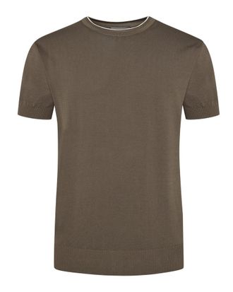 Canali Glattes T-Shirt aus hochwertigem Baumwoll-Feinstrick in