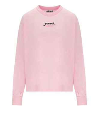Ganni T-SHIRT &Agrave; MANCHES LONGUES ROSE GANNI