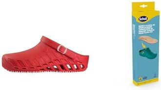 Scholl Clog Evo Rouge + Semelles Anatomiques et Antistatiques pour Clog Evo - Rouge/Marron