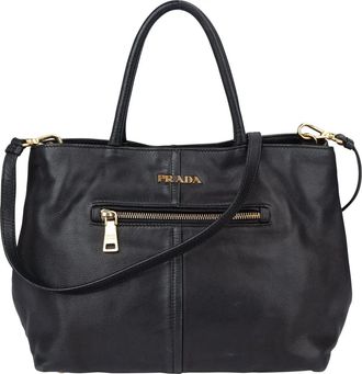 Prada Crossbody Bags - Prada Black Calf Leather City Handbag - Gr. unisize - in Schwarz - f&uuml;r Damen