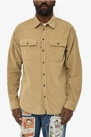 Dsquared2 Corduroy Overshirt with Double Breast Pockets size 48