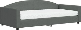 vidaXL Tagesbett mit Matratze Dunkelgrau 100x200 cm Stoff Vidaxl
