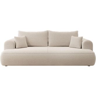 Selsey Selsey - Ovo Dreisitzer-Schlafsofa mit Stauraum aus beigem Boucl&eacute;